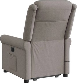 Elektrické zvedací masážní polohovací křeslo taupe textil 3303351