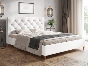 Čalouněná postel 160x200 cm Alex Barva: Bílá - Madryt 920