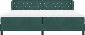 Postel s boxspringem s matrací Tmavě zelená 200 x 200 cm samet 3340355