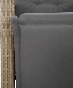 3dílný bistro set s poduškami béžový polyratan 3212584