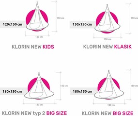 Kondela Závěsné houpací křeslo, světle šedá, KLORIN NEW BIG SIZE CACOON HAMMOCK