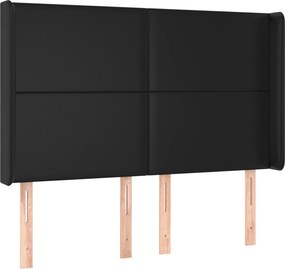 Box spring postel s matrací a LED černá 140 x 190 cm umělá kůže 3139259