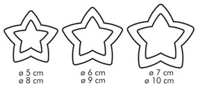Oboustranná vykrajovátka hvězdy DELÍCIA, 6 velikostí