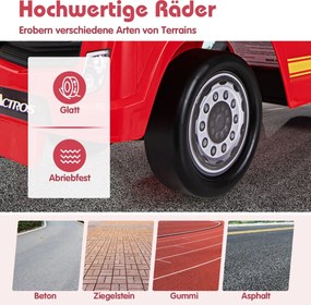 Costway Mercedes Benz pojízdné auto tlačné auto s úložným prostorem hasičská