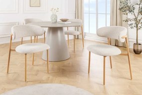 Designová jídelní židle Harding béžová / přírodní hnědá
