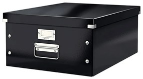 Černý kartonový úložný box s víkem 37x48x20 cm Click&amp;Store – Leitz