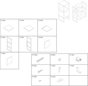 Skříňka do koupelny NATUREO, 33 x 33 x 80 cm