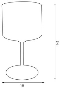 Stolní lampa ARDEN 1xE27/60W/230V pr. 18 cm fialová/zlatá