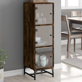 vidaXL Highboard se skleněnými dvířky 35 x 37 x 120 cm [836562] Barva: kouřový dub