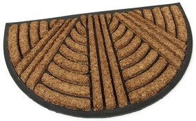 Kokosová čistící venkovní vstupní půlkruhová rohož Stripes - Lines, FLOMAT - délka 45 cm, šířka 75 cm a výška 2,2 cm