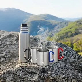 NILS Camp NC17110 Kempingový hrnek s karabinou 300ml černý