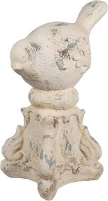 Béžová antik dekorace ptáček na podstavci Baroque - 33*21*47 cm
