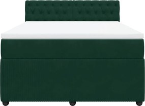 Box spring postel s matrací tmavě zelená 160x200 cm samet 3287791