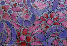 Gekkofix Barevná transparentní samolepící folie šíře 45cm, Růžovo fialová vitráž Varianta: Růžovo fialová vitráž, šíře 45 cm