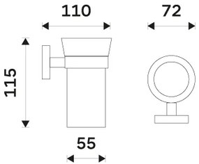 Nimco Držák na kartáčky, nádobka keramická UNIX - UN 13058KU-26