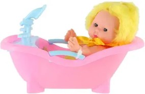TEDDIES Panenka miminko s vaničkou / Měkké tělo / 12 cm / Kloubová / o