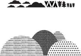 Samolepka do dětského pokoje severní hory 155x50cm