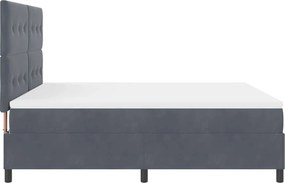Postel s boxspringem s čelo Tmavě šedá 180 x 200 cm samet 3339849