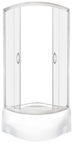 Novoterm Čtvrtkruhový sprchový kout NV-Lava 80x80 chrom/transparent + vysoká vanička