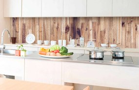 Postershop Samolepící omyvatelná tapeta za kuchyňskou linku - Dřevěná stěna, 350x60 cm