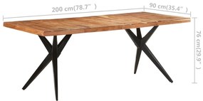vidaXL Marketos Jídelní stůl 200 x 90 x 76 cm masivní akácie