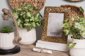 Zlatý antik dekorativní fotorámeček s jemnými lístky - 19*2*24 cm / 13*18 cm