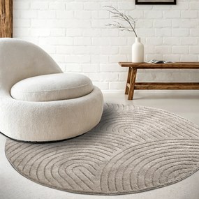 ELLE Decoration, Kusový koberec New York 106204 kruh, 200x200 (průměr) kruh, hnědá, ložnice