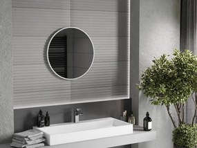 Mexen Loft kulaté koupelnové zrcadlo 60 cm, bílý rám - 9850-060-060-000-20