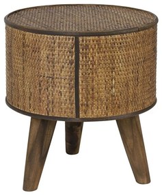 Hnědý dřevěný odkládací stolík Canya - Ø 35*39 cm