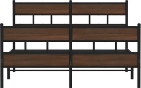Kovový rám postele bez matrace hnědý dub 150 x 200 cm 3308476