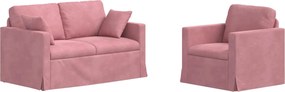 Set pohovek 2 ks Růžová samet 3407511