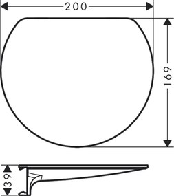 Hansgrohe WallStoris, polička, černá matná, HAN-27915670