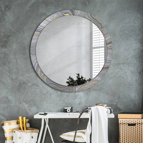 Kulaté dekorativní zrcadlo Šedý mramor fi 100 cm