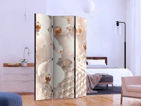 Pokojová zástěna Poklady elegance - lilie ve světlé kompozici s imitací 3D