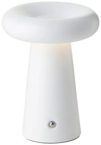 Brilliant G40895/75 Venkovní AKU stolní lampa MUFFIN matná bílá USB-A