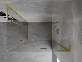 Mexen Mist-H L Duo, 2-křídlý ​​sprchový kout 80 x 85 cm, čiré sklo, zlatý matný profil, 8A5L-080L-085P-55-00
