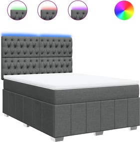 Box spring postel s matrací tmavě šedá 160x200 cm textil 3294027