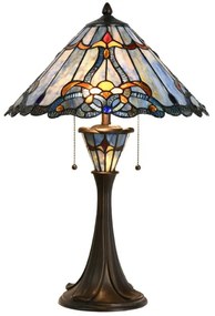 Stolní lampa Tiffany Linnet modrá – 40x61 cm