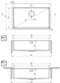 Deante Steel sink, 1-bowl