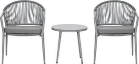 Outsunny 3dílná ratanová bistro souprava, sedací skupina, zahradní nábytek se 2 zahradními židlemi, konferenční stolek, balkonový nábytek pro zahradu…