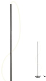 Redo 01-2532 stojací LED stmívatelná lampa Corral pískově černá, 32W, 3000K, 160cm
