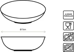 vtwonen Gold tea tips 4 ks Ø 7 cm - zlaté (Porcelánové mističky na čajový sáček )