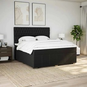Box spring postel s matrací černá 180x200 cm textil 3294056