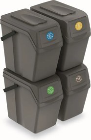 Sada košů na třídění odpadu SORTERRA 4x25L šedý kámen