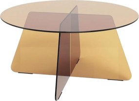 Hnědý skleněný kulatý konferenční stolek ø 80 cm Samos – Actona