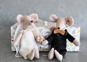 Maileg Svatební myšky v krabičce ženich a nevěsta