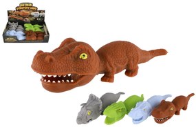 Dinosaurus plněný pískem 180 g mačkací antistresový silikon 18 cm 4 barvy v sáčku (1 ks)