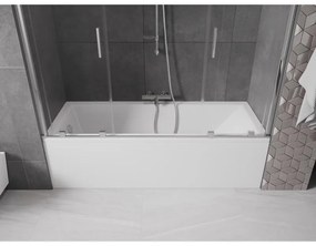 Mexen Velar Duo, 2-křídlová posuvná vanová zástěna 170 x 150 cm, 8mm čiré sklo, chromový profil, 896-170-000-02-01