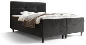 Manželská postel Boxspring 160 cm Lumba (černá) (s matrací a úložným prostorem). 1046677