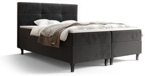 Manželská postel Boxspring 160 cm Lumba Comfort (černá) (s matrací a úložným prostorem). 1056103